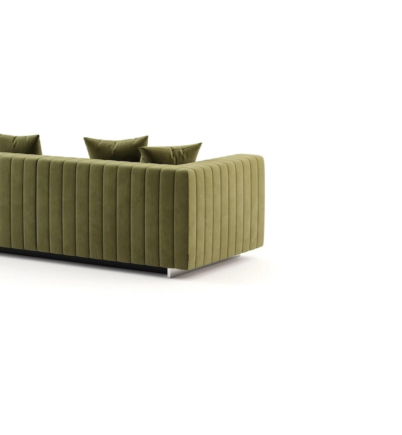 Channel Tufted 3 Seater Sofa Offered in COM For Sale at 1stDibs