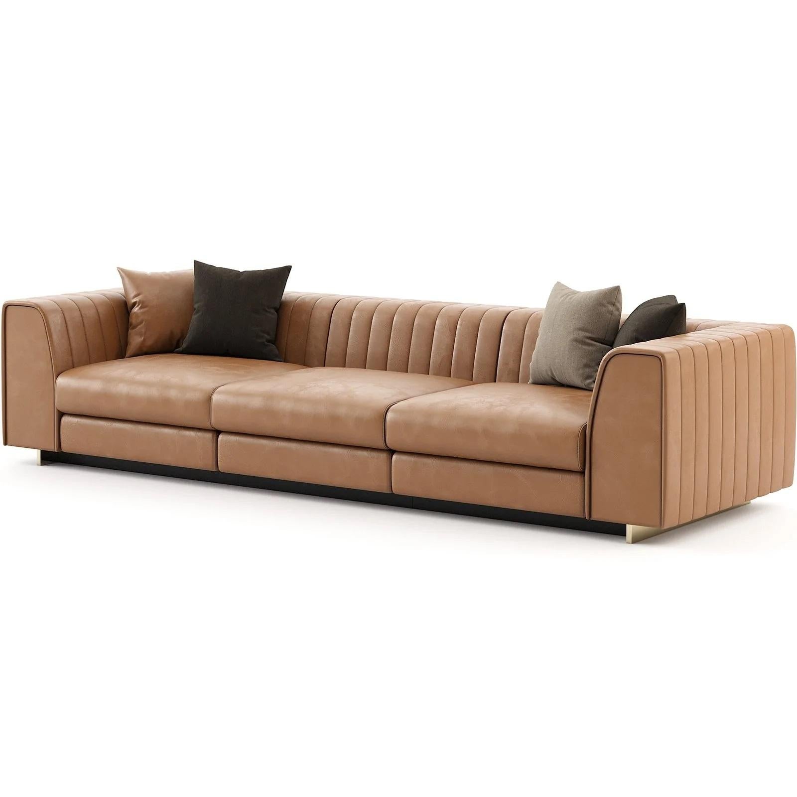 Channel Tufted 3 Seater Sofa Offered in COM For Sale at 1stDibs