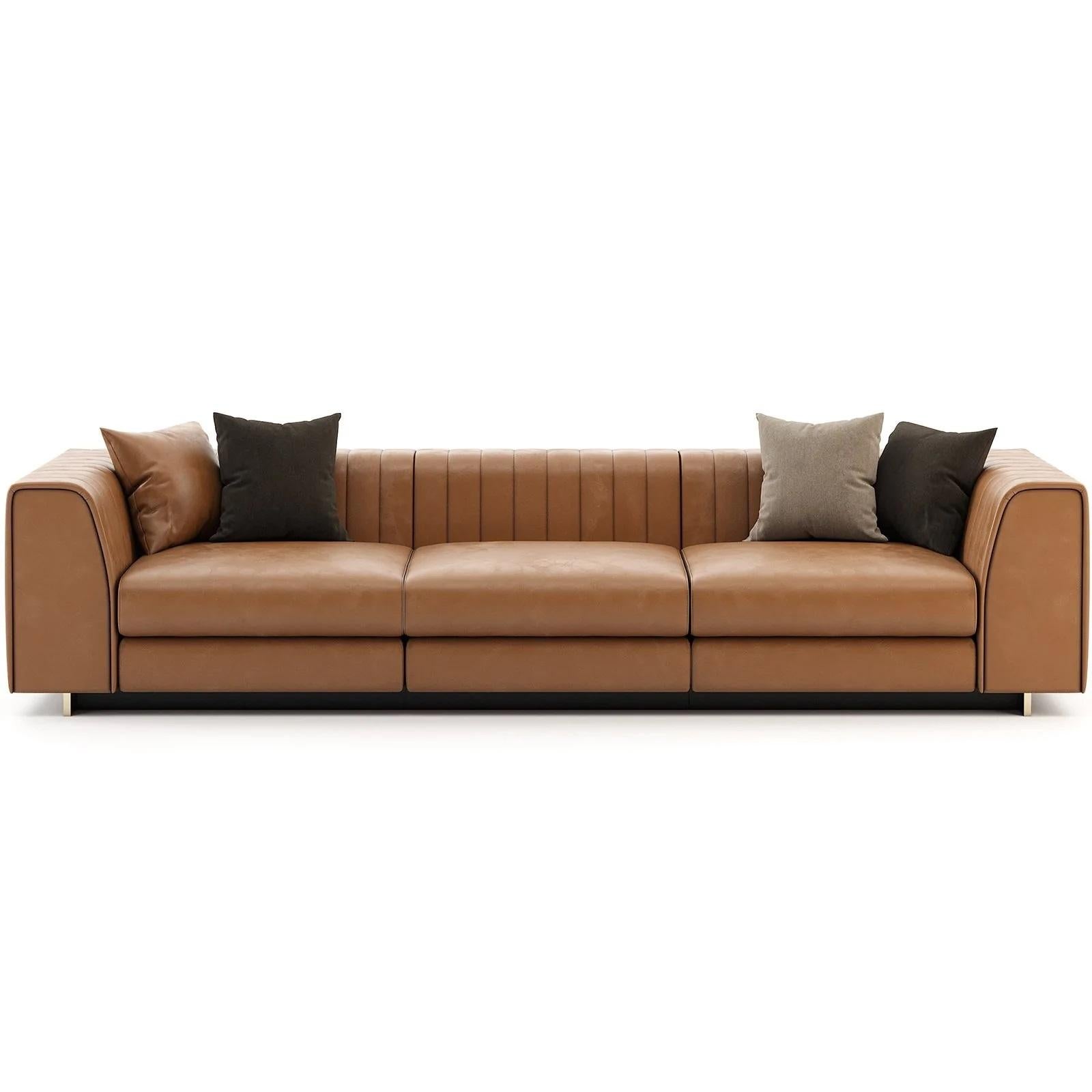 Channel Tufted 3 Seater Sofa Offered in COM For Sale at 1stDibs