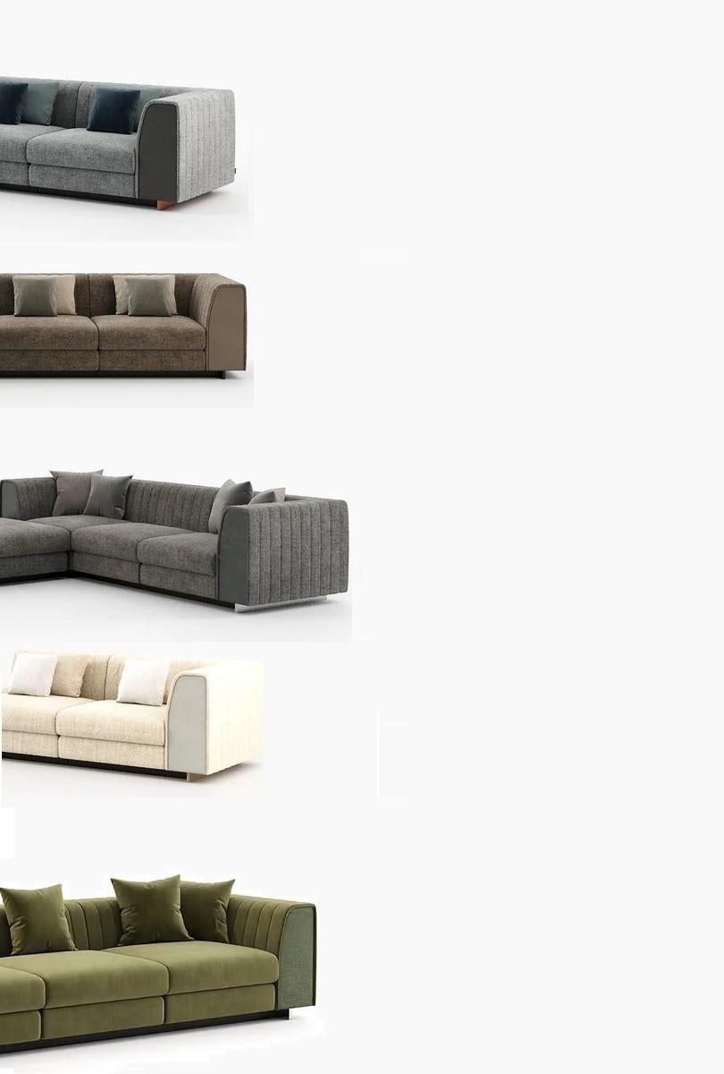 Channel Tufted Sectional Sofa Offered In Custom Velvet Colors For Sale ...