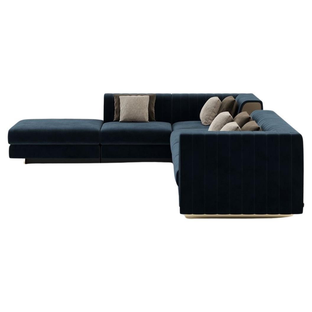 Channel Tufted Sectional Sofa Offered in Custom Velvet Colors For Sale ...