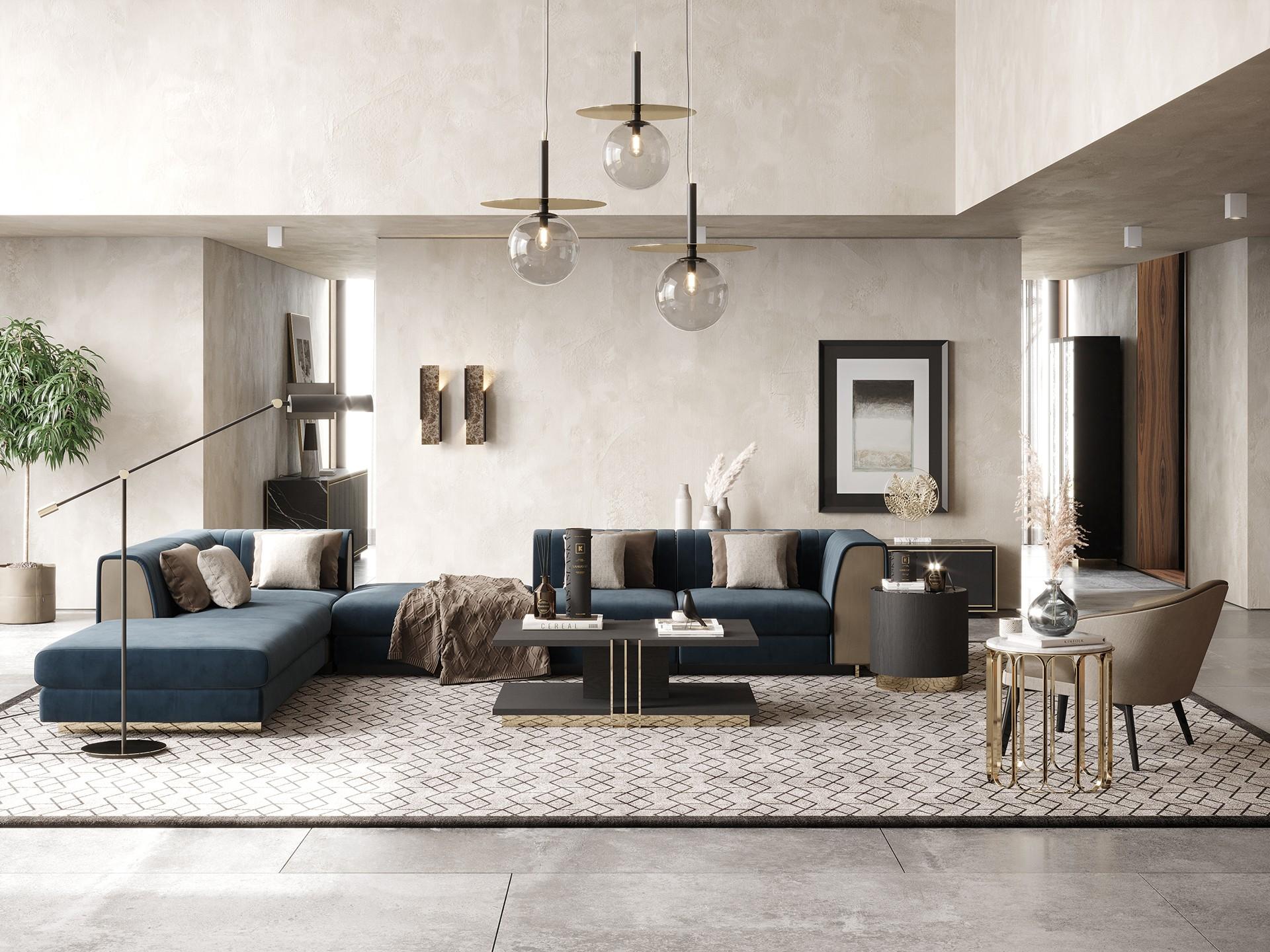 Channel Tufted Sectional Sofa Offered in Custom Velvet Colors For Sale ...