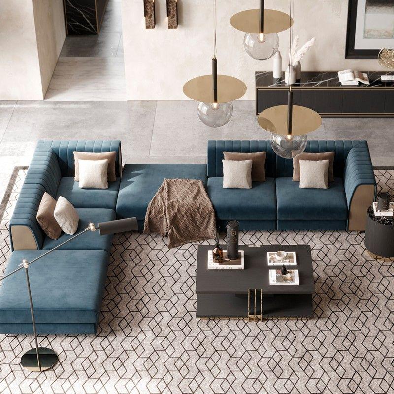 Channel Tufted Sectional Sofa Offered in Custom Velvet Colors For Sale ...