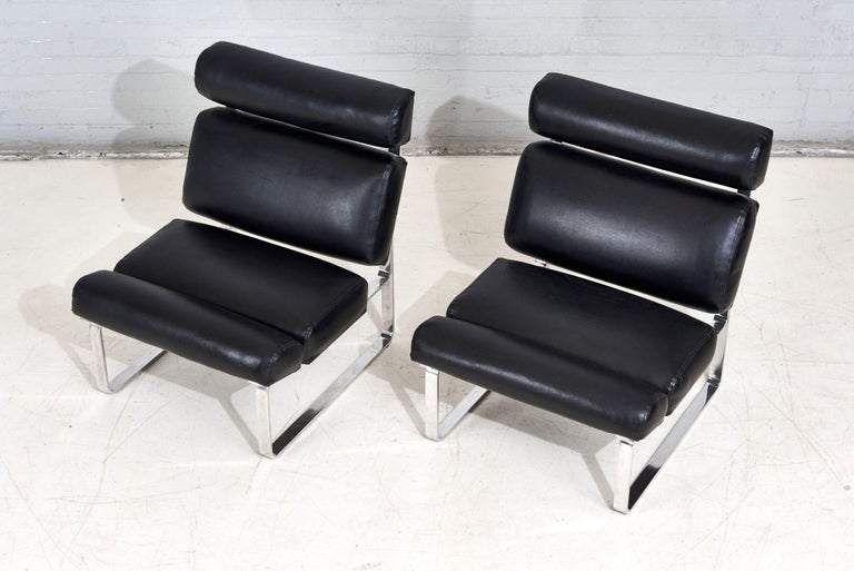 Channel Upholstered Slipper Lounge Chairs, 1970 For Sale at 1stDibs