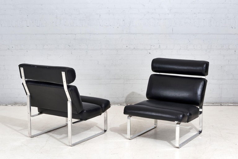 Channel Upholstered Slipper Lounge Chairs, 1970 For Sale at 1stDibs