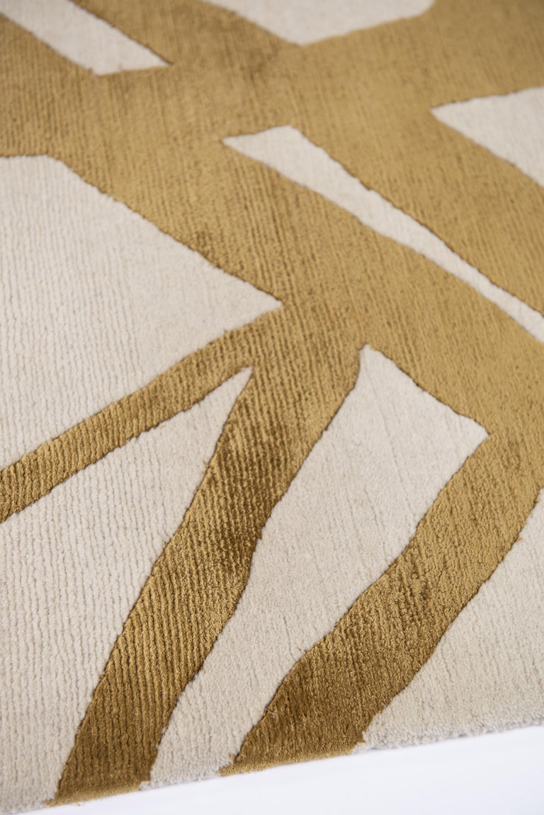 Channels Copper Hand-Knotted 6x4 Floor Rug in Wool and Silk by Kelly ...