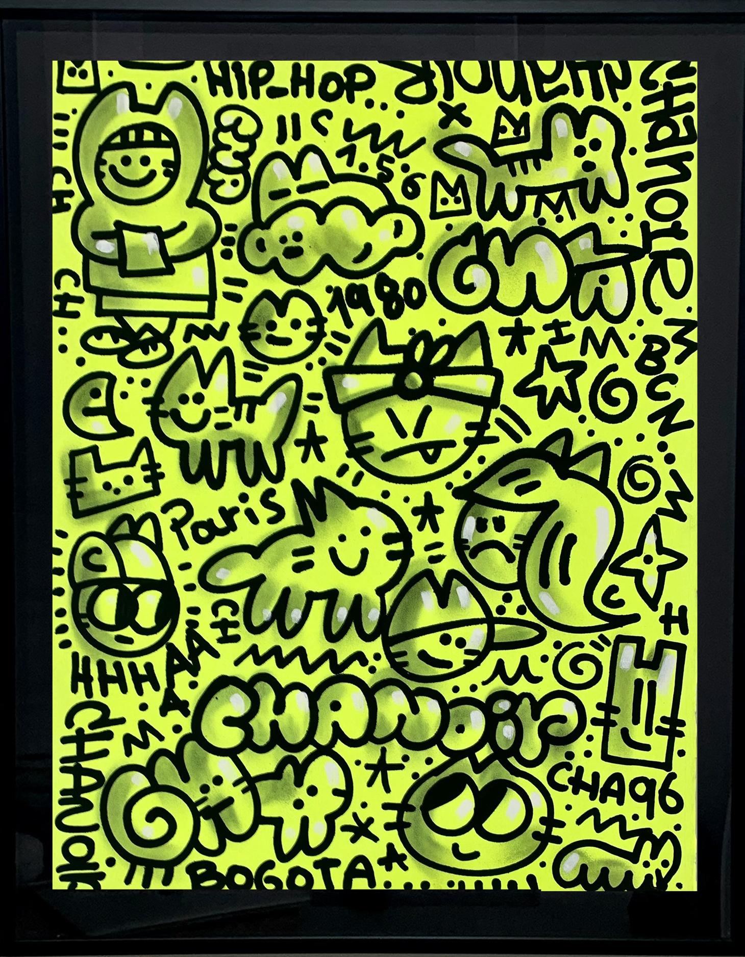 Chanoir - GATO MARRON de CHANOIR, Artista Urbano Francés, Acrílico y ...