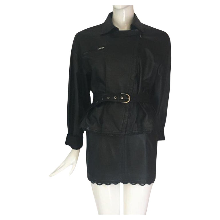 CHANTAL THOMASS 90s Black Leather set For Sale at 1stDibs