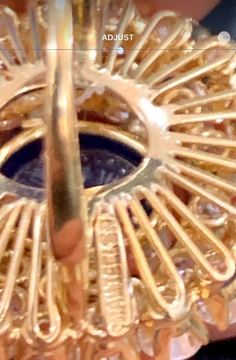 Chantecler 12 Ct Sapphire 22 Ct Diamond VS/E-F Color Ring and Earring ...