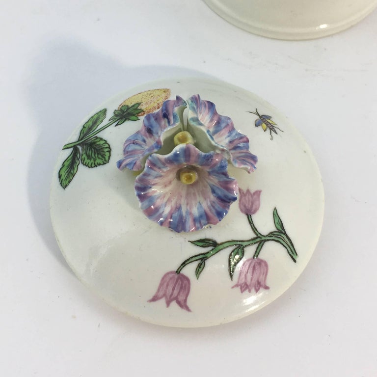 Chantilly Pomade Pot with Rare Holzschnittblumen 'Woodcut Flowers ...