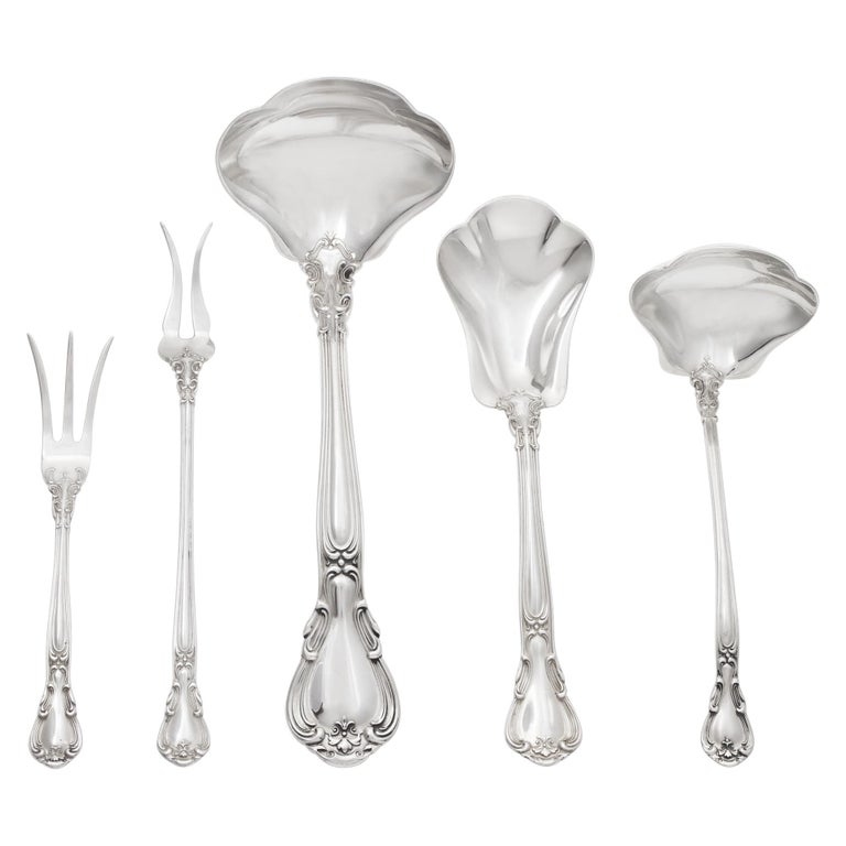 Chantilly Sterling Silver Flatware Set Patented in 1895 by Gorham, 7 ...