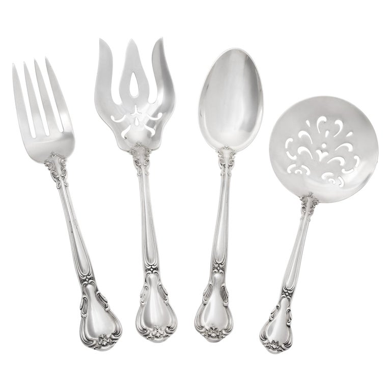 Chantilly Sterling Silver Flatware Set Patented in 1895 by Gorham, 7 ...
