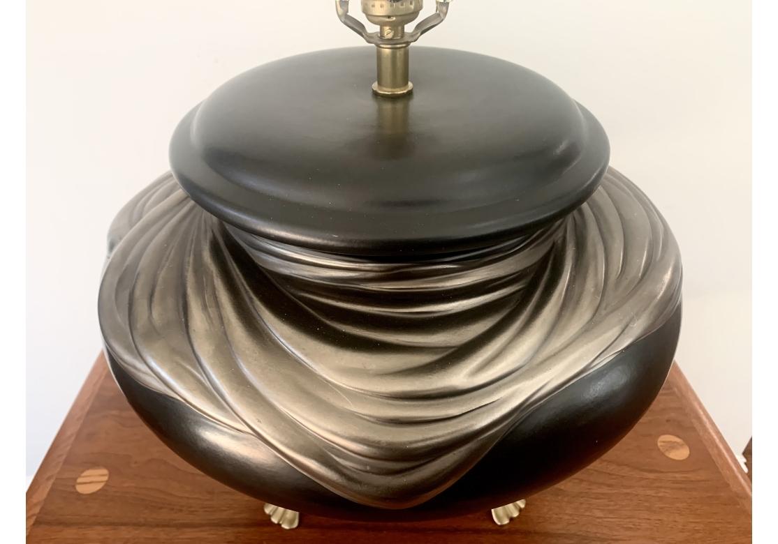 Chapman 1984 Ceramic and Brass Jar Form Table Lamp For Sale at 1stDibs