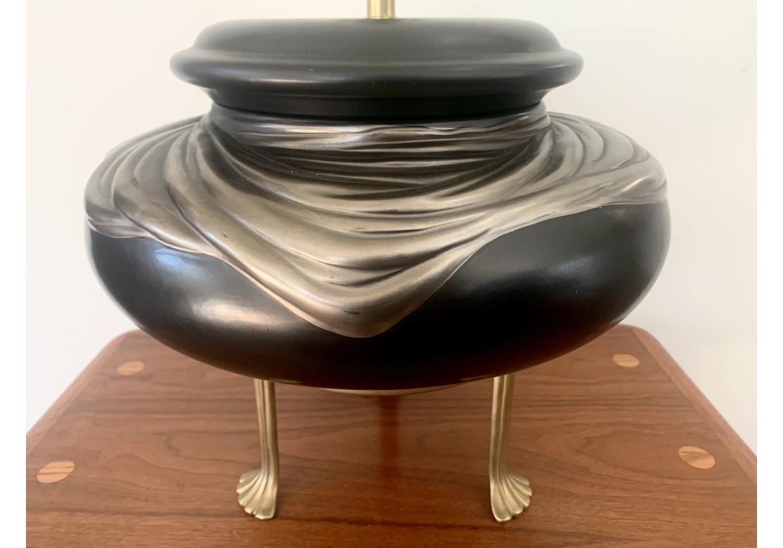 Chapman 1984 Ceramic and Brass Jar Form Table Lamp For Sale at 1stDibs