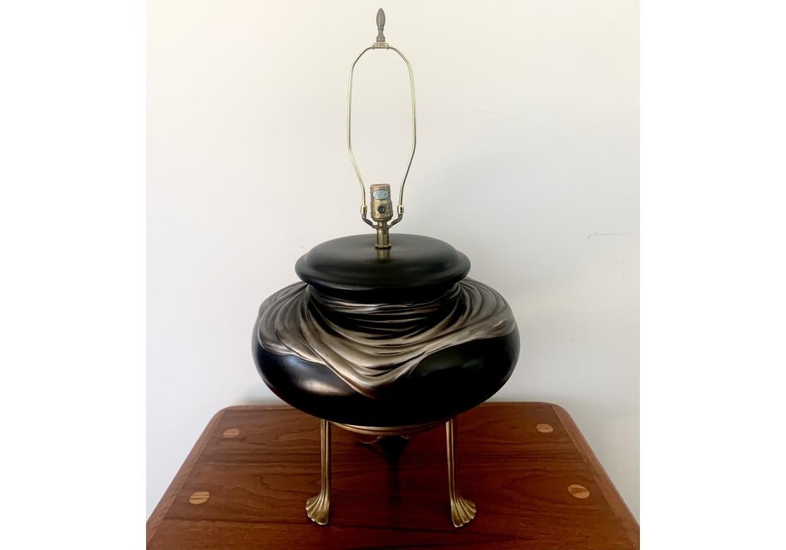 Chapman 1984 Ceramic and Brass Jar Form Table Lamp For Sale at 1stDibs