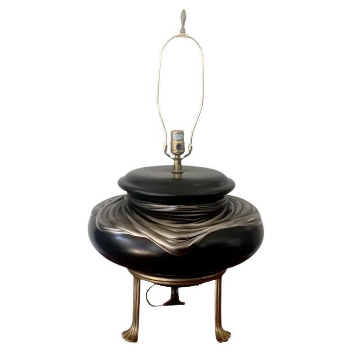 Chapman 1984 Ceramic and Brass Jar Form Table Lamp For Sale at 1stDibs