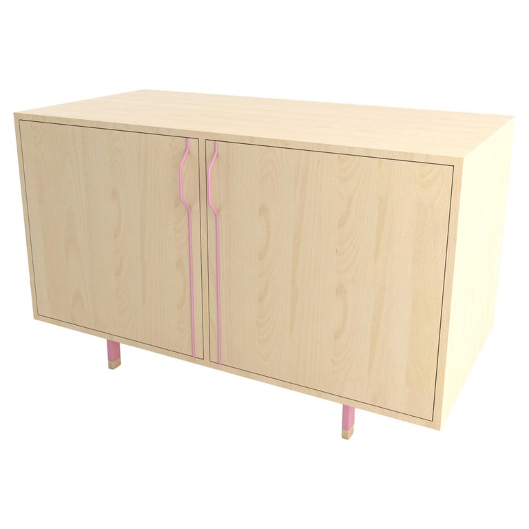 Chapman Double Unit Storage Cabinet Maple Pink For Sale at 1stDibs