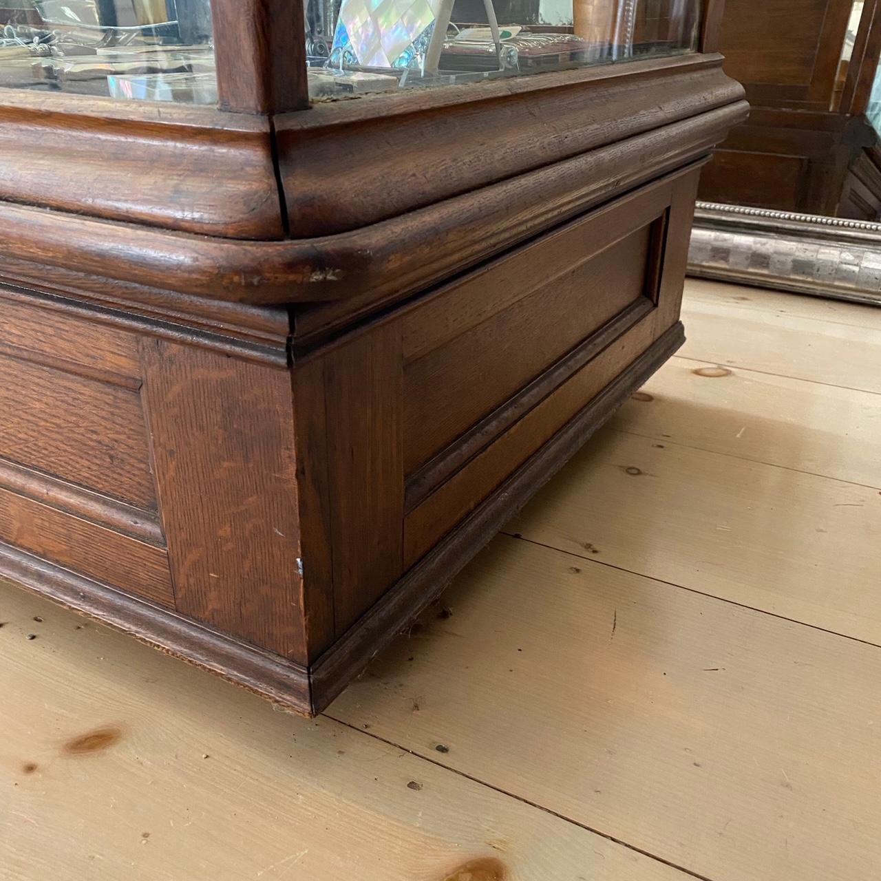 Character Rich Large 19th Century Oak Glass and Mirror Country Store ...