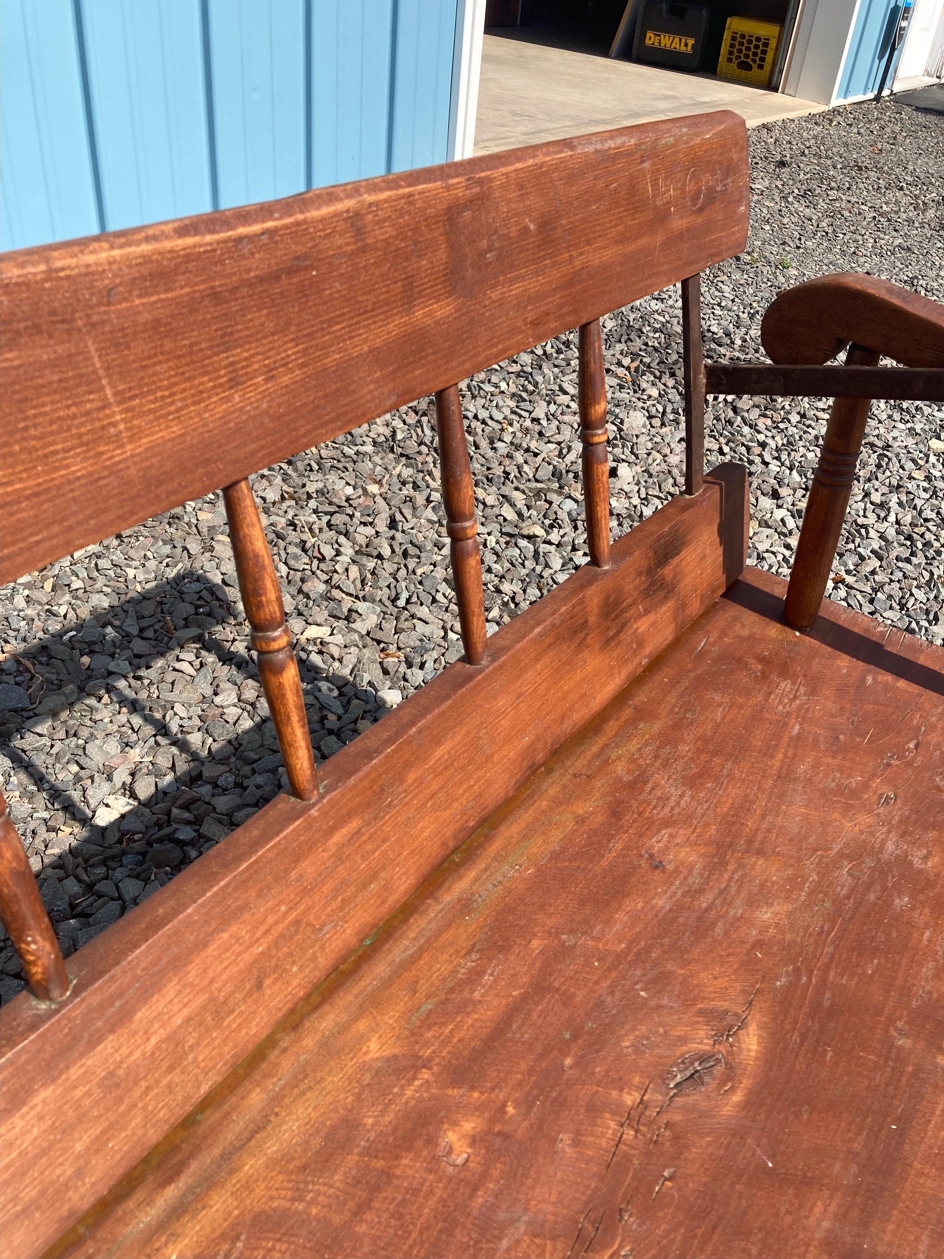 Character Rich Rare Flip Back Meetinghouse Bench at 1stDibs