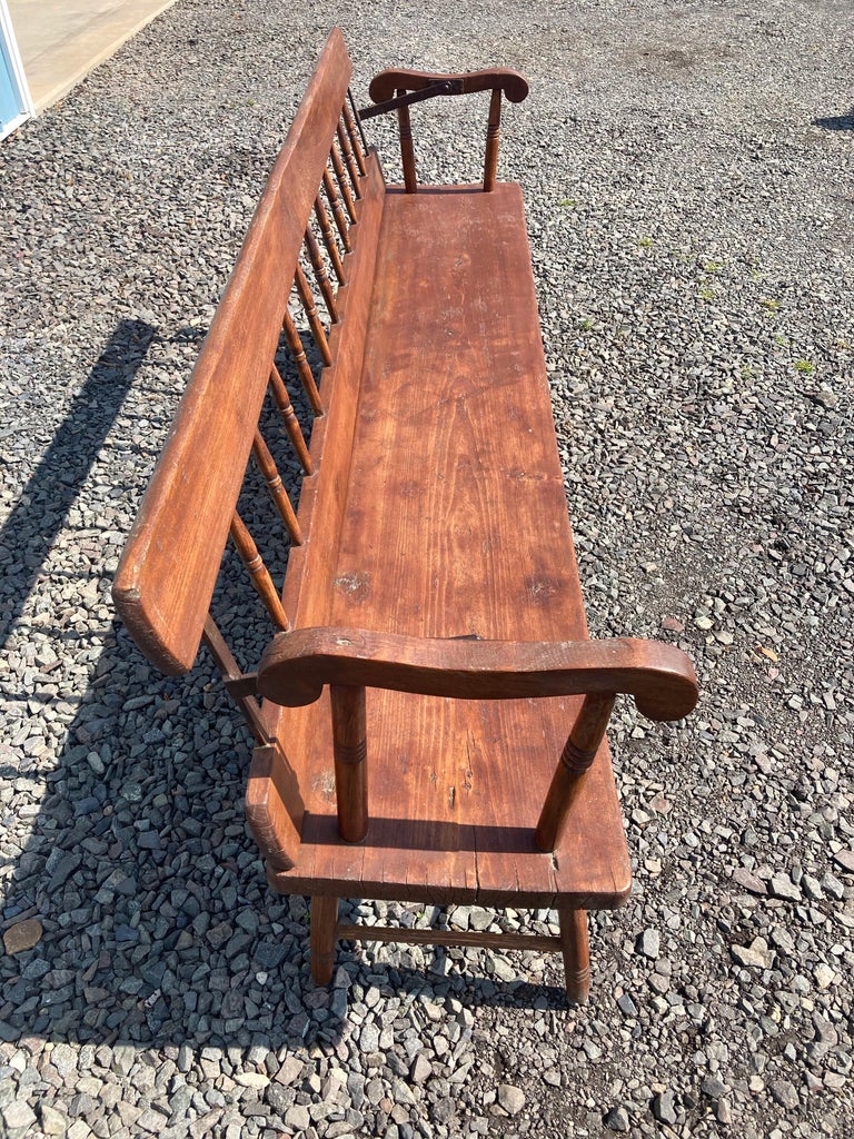 Character Rich Rare Flip Back Meetinghouse Bench at 1stDibs