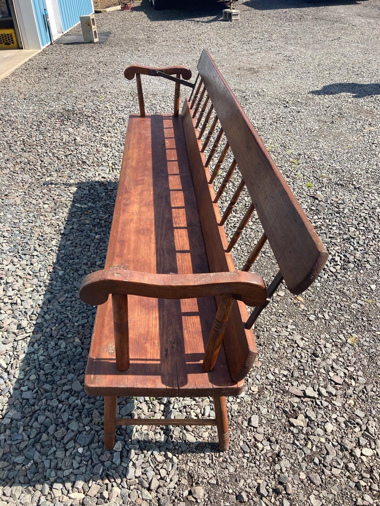 Character Rich Rare Flip Back Meetinghouse Bench at 1stDibs