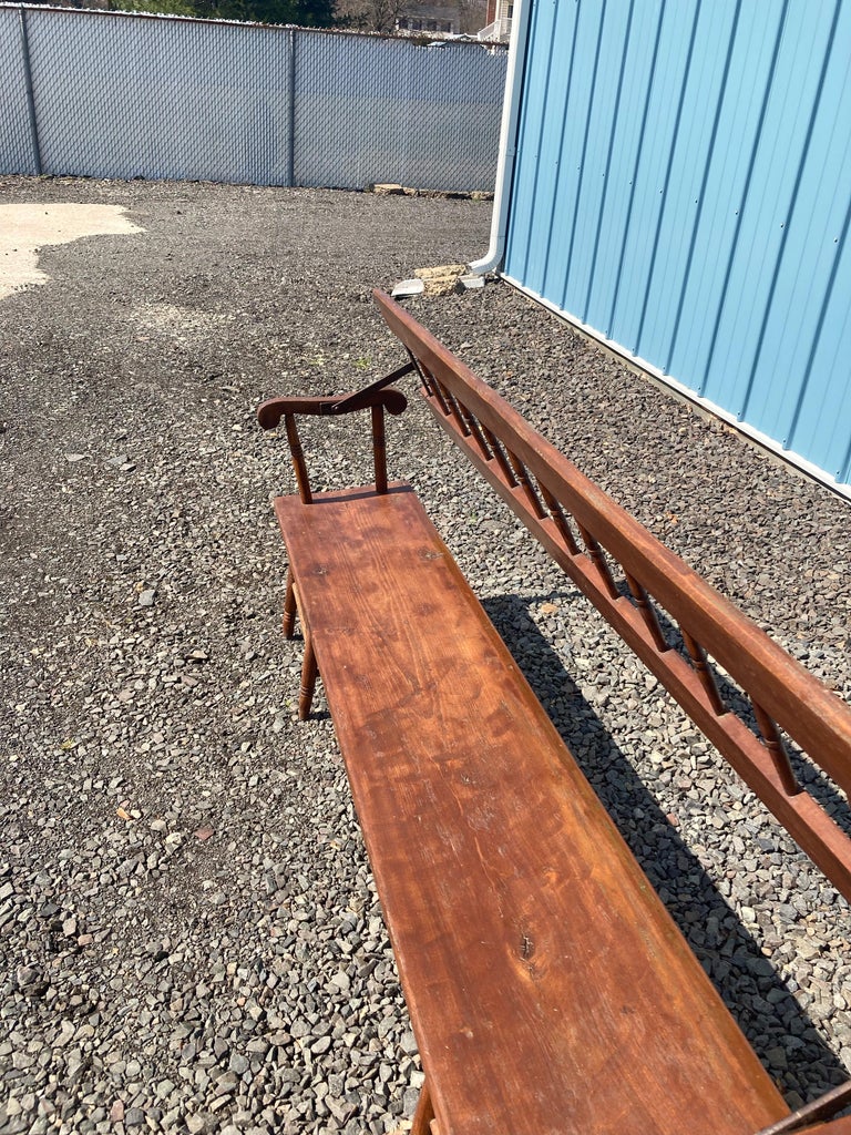 Character Rich Rare Flip Back Meetinghouse Bench at 1stDibs