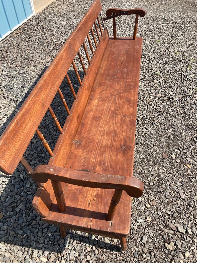 Character Rich Rare Flip Back Meetinghouse Bench at 1stDibs