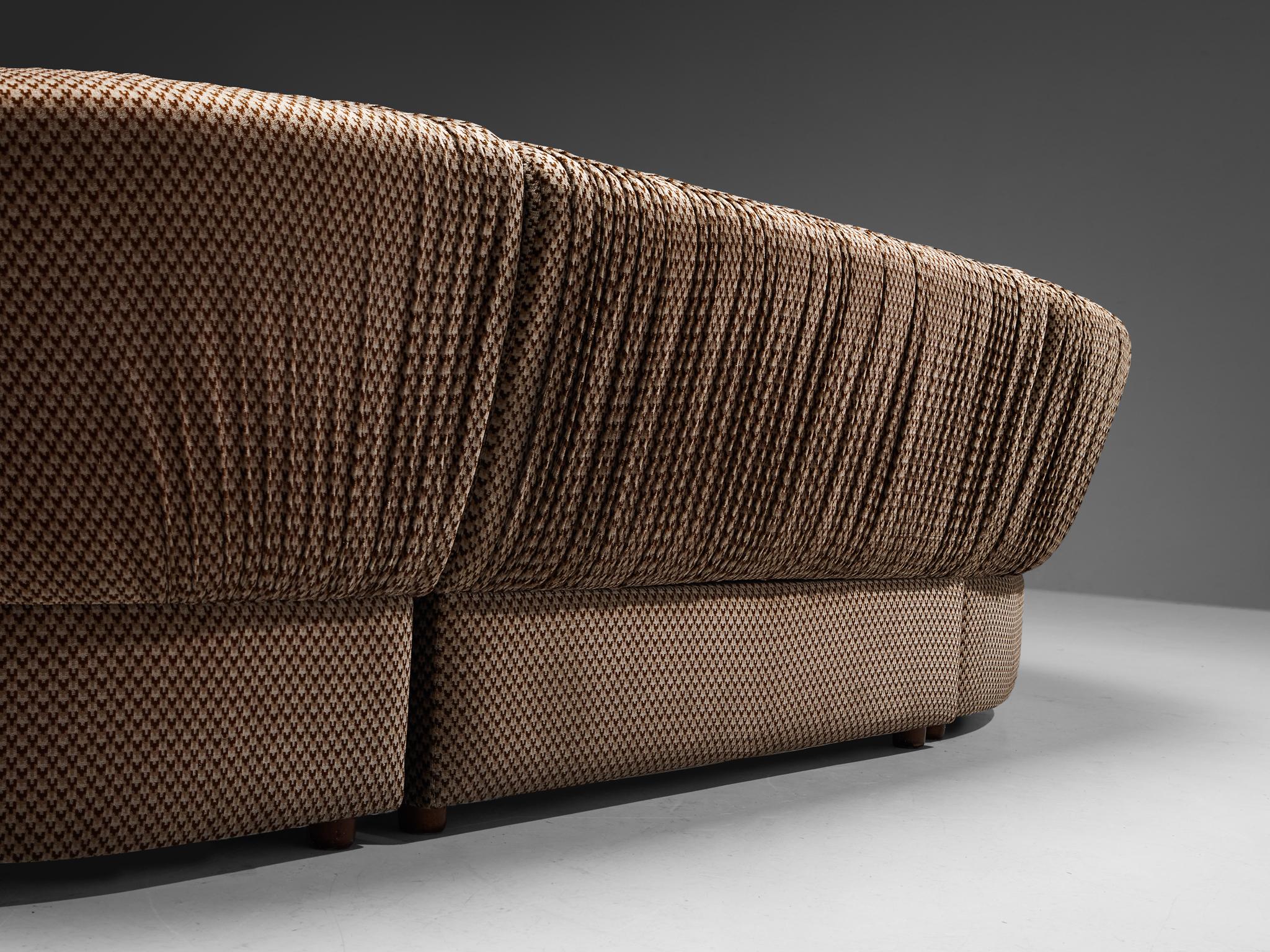 Characteristic Italian Modular Sofa in Brown and Beige Upholstery For ...