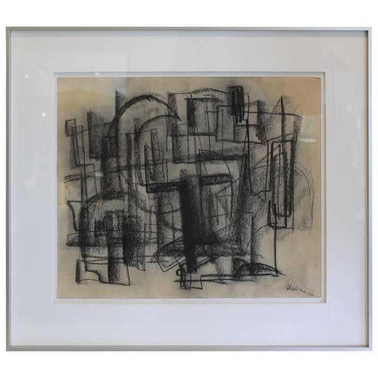 Charcoal Abstract Painting at 1stDibs