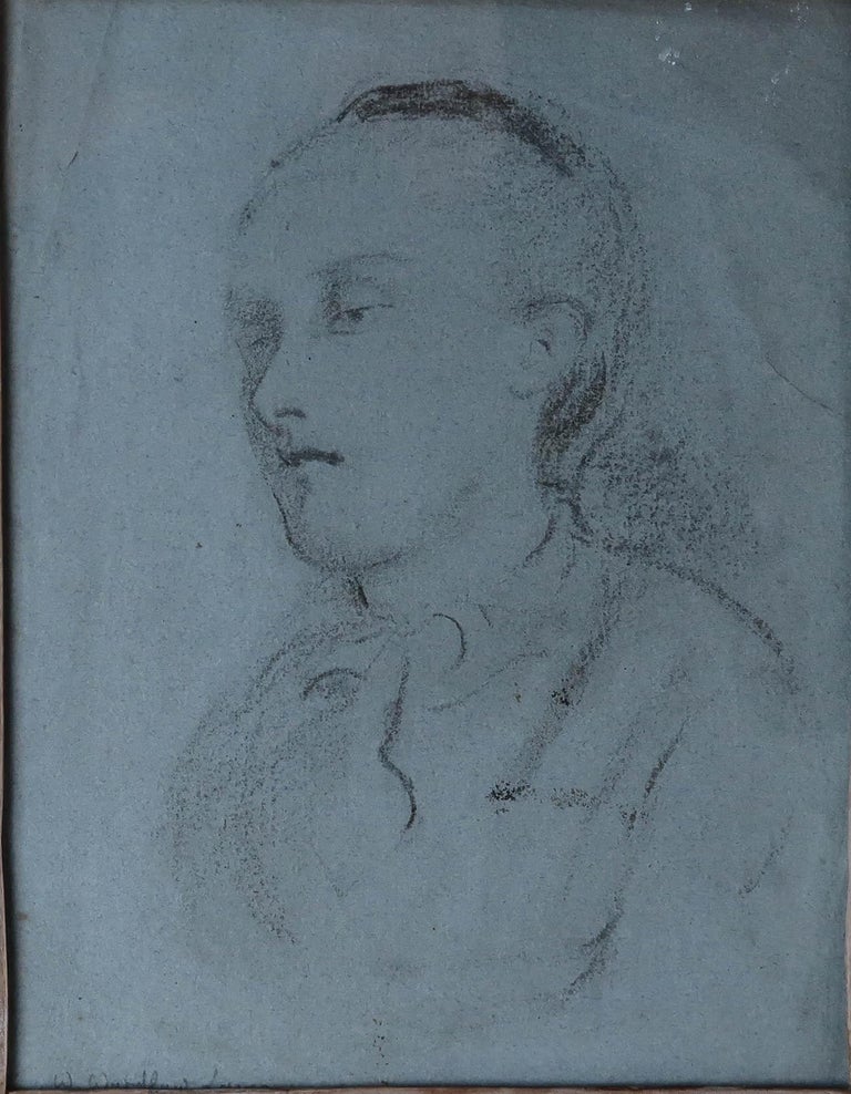Charcoal Drawing on Blue Paper By William Wardlaw Laing, C.1880 For ...