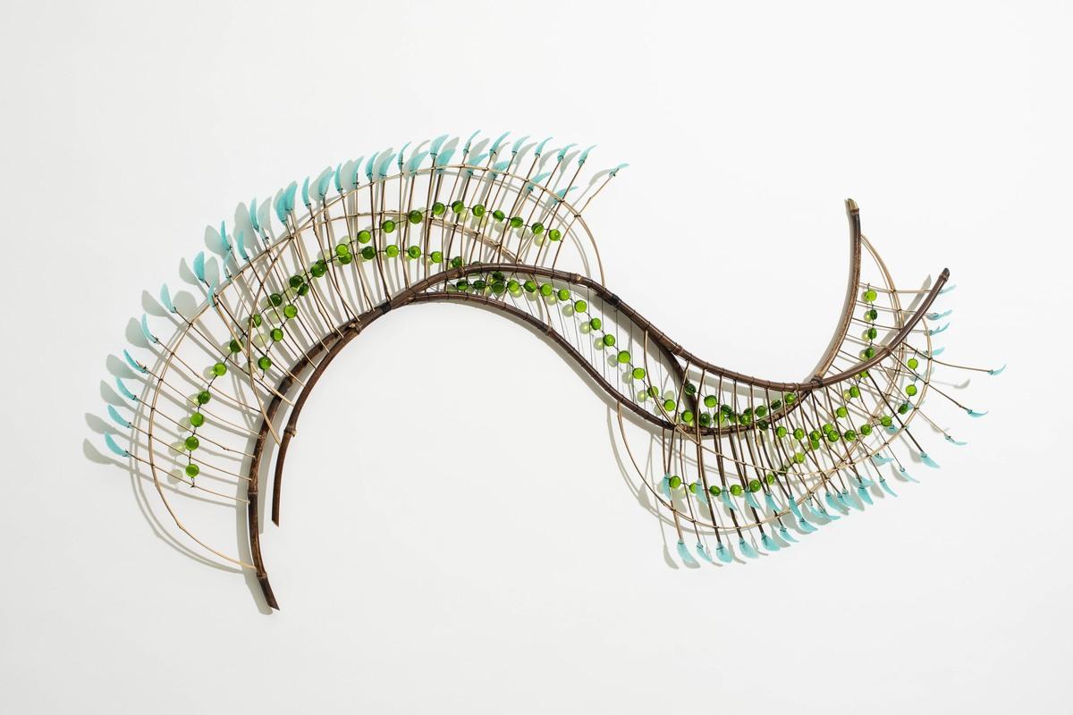 Mary Giles - "Wings", Contemporary, Waxed Linen, Sculpture, Hammered ...