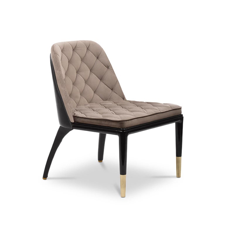 Charla II Dining Chair in Leather and Brass For Sale at 1stDibs ...