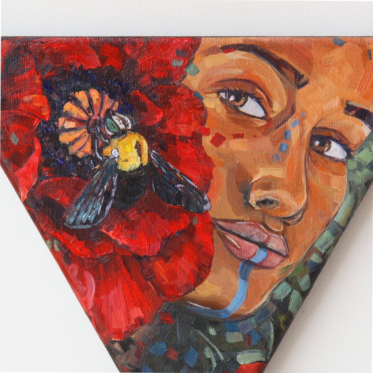 Charlene Mosley - Colorful Oil Painting, "Tell Your Secrets to The Bees ...