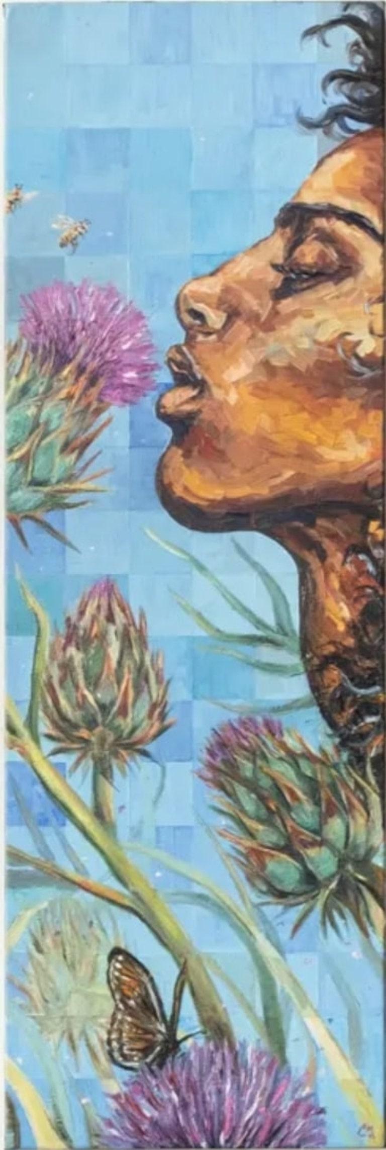 Charlene Mosley - Peinture contemporaine, Kiss Summer Hello (crier en t ...