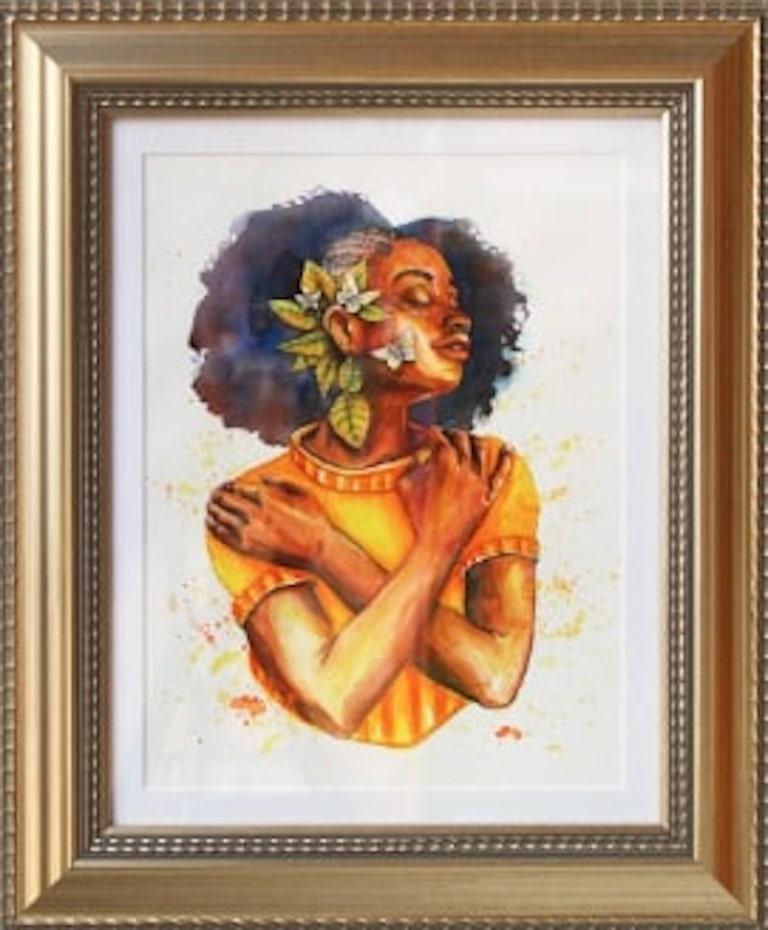 Charlene Mosley - Figurative Watercolor Painting, "Embrace You" For ...