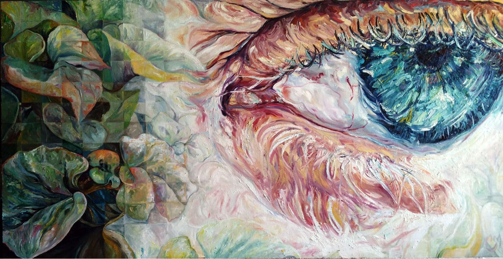 Charlene Mosley - Peinture surréaliste contemporaine, « Cicada fantôme ...