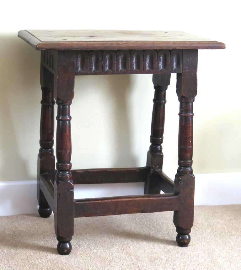 Charles 1st English Jointed Stool Oak, Early to Mid 17th Century, circa ...