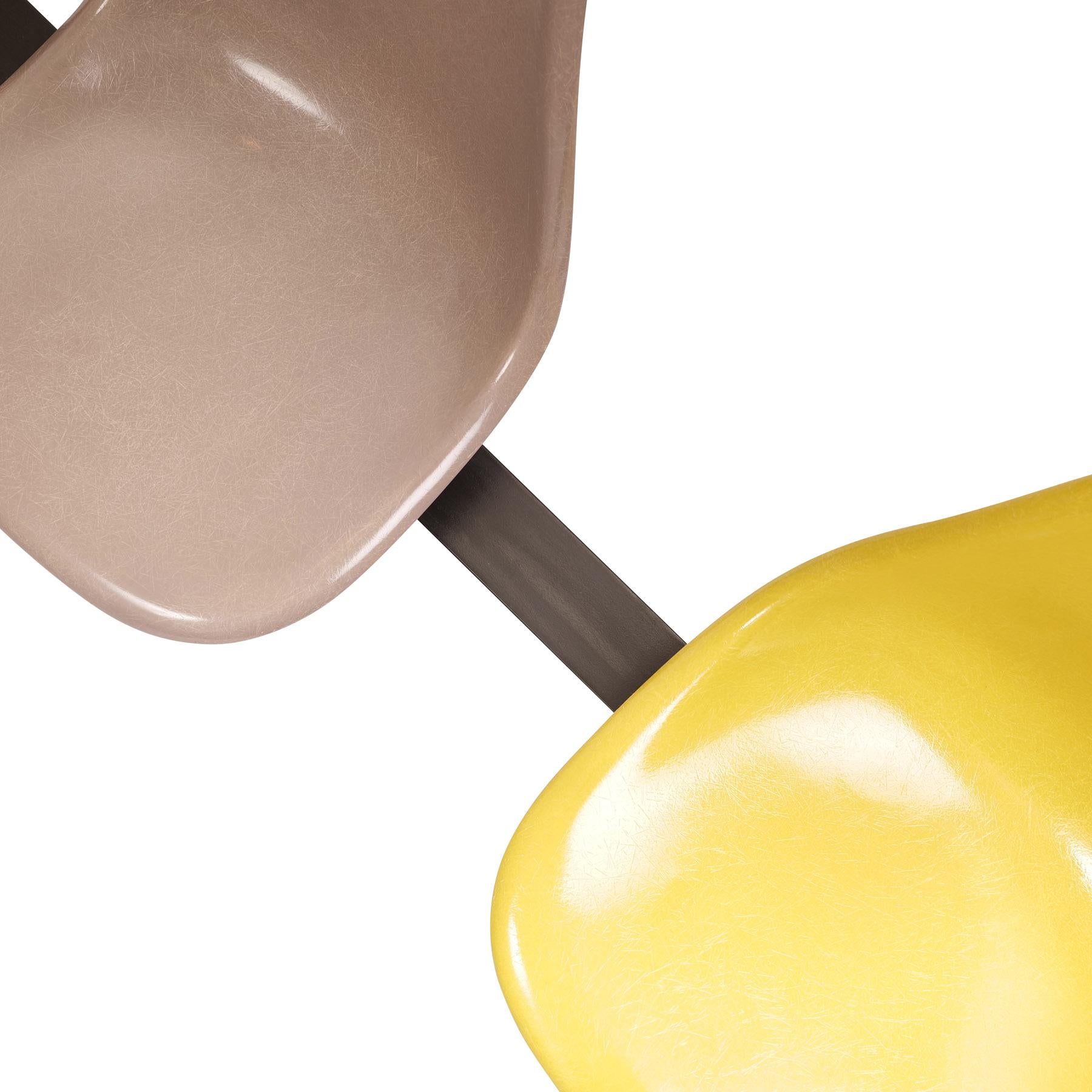 Charles and Ray Eames Fiberglass Shell Bench For Sale at 1stDibs