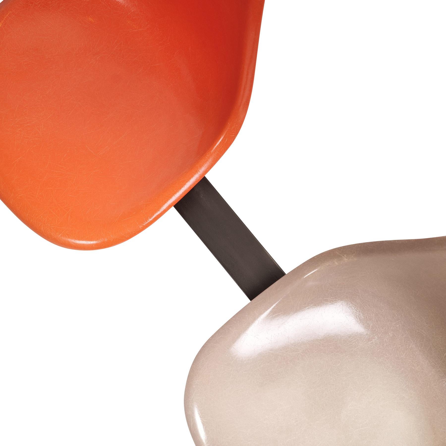 Charles and Ray Eames Fiberglass Shell Bench For Sale at 1stDibs