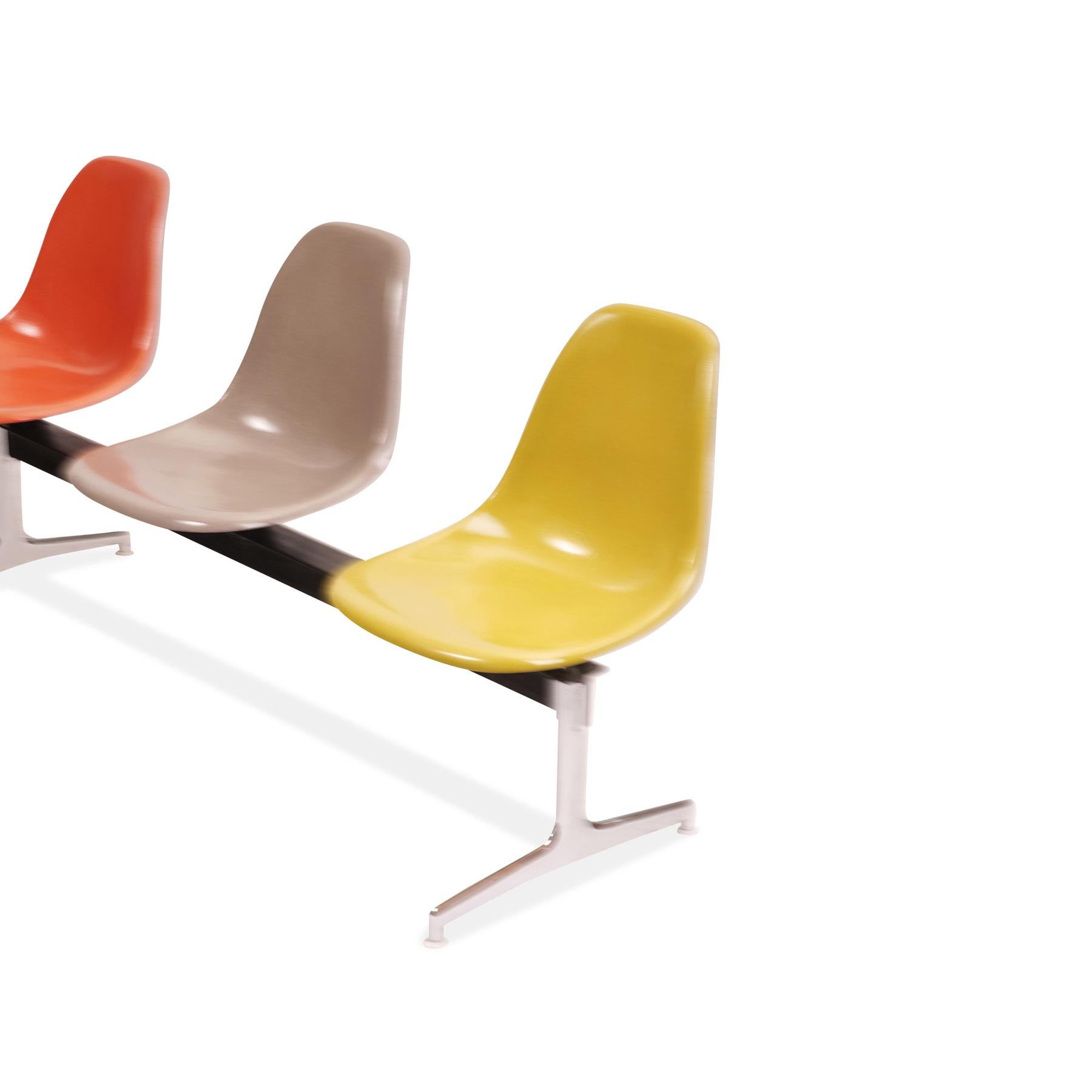 Charles and Ray Eames Fiberglass Shell Bench For Sale at 1stDibs