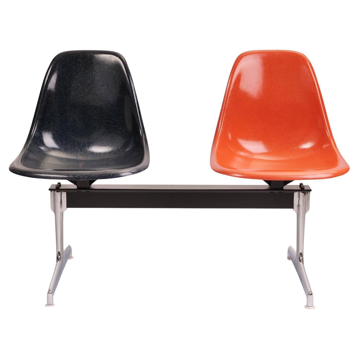 Charles and Ray Eames Fiberglass Shell Bench For Sale at 1stDibs