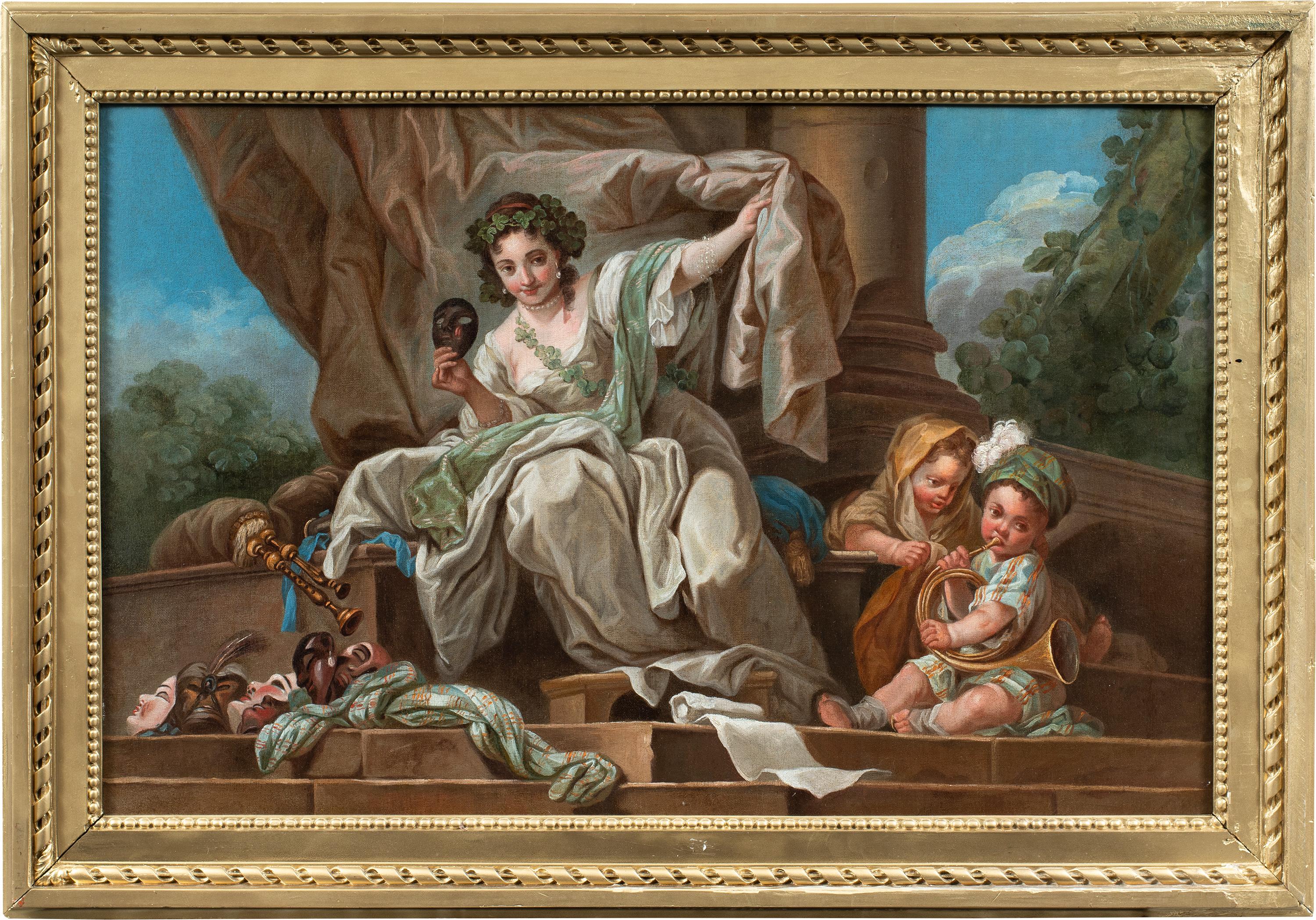 Rococò French master - 18th century figure painting - Allegory - Charles van Loo For Sale at 1stDibs