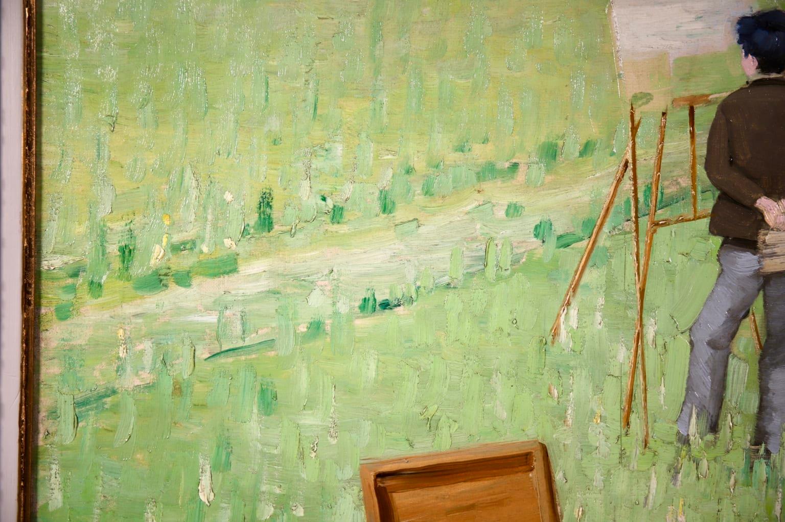 Charles Angrand - Painting en plein air - Impressionist Oil, Figure in ...