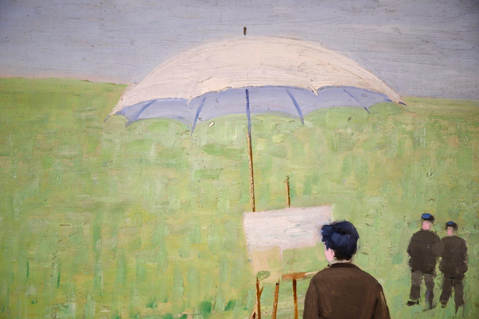 Charles Angrand - Painting en plein air - Impressionist Oil, Figure in ...