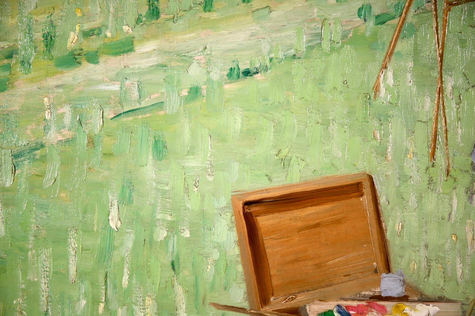Charles Angrand - Painting en plein air - Impressionist Oil, Figure in ...