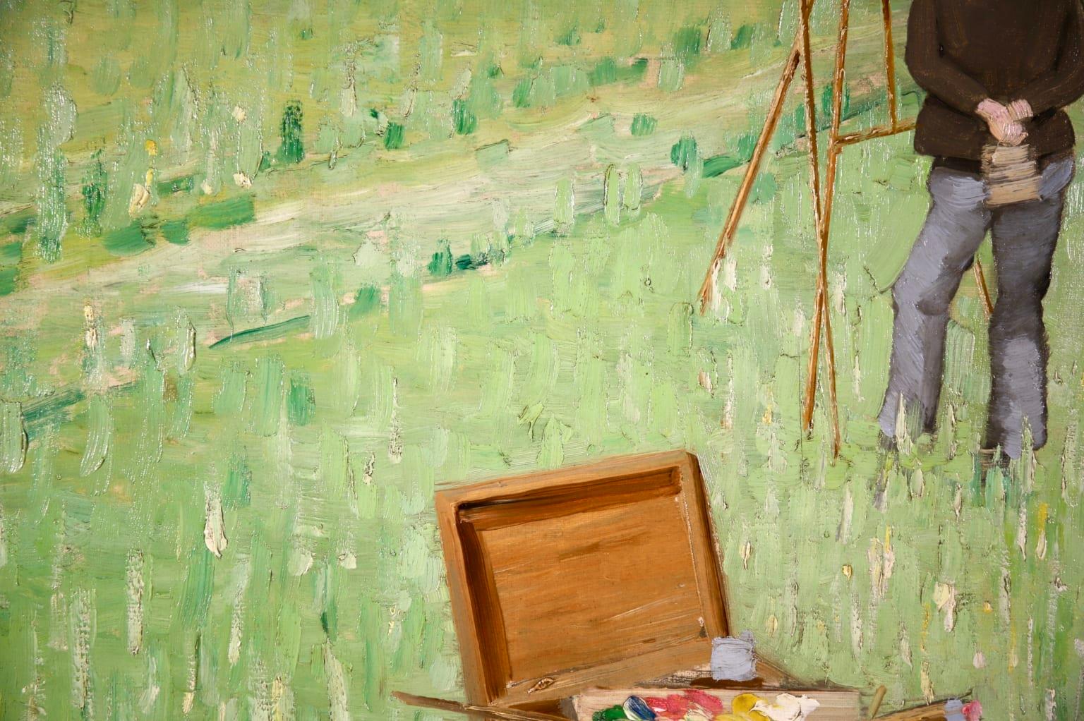 Charles Angrand - Painting en plein air - Impressionist Oil, Figure in ...