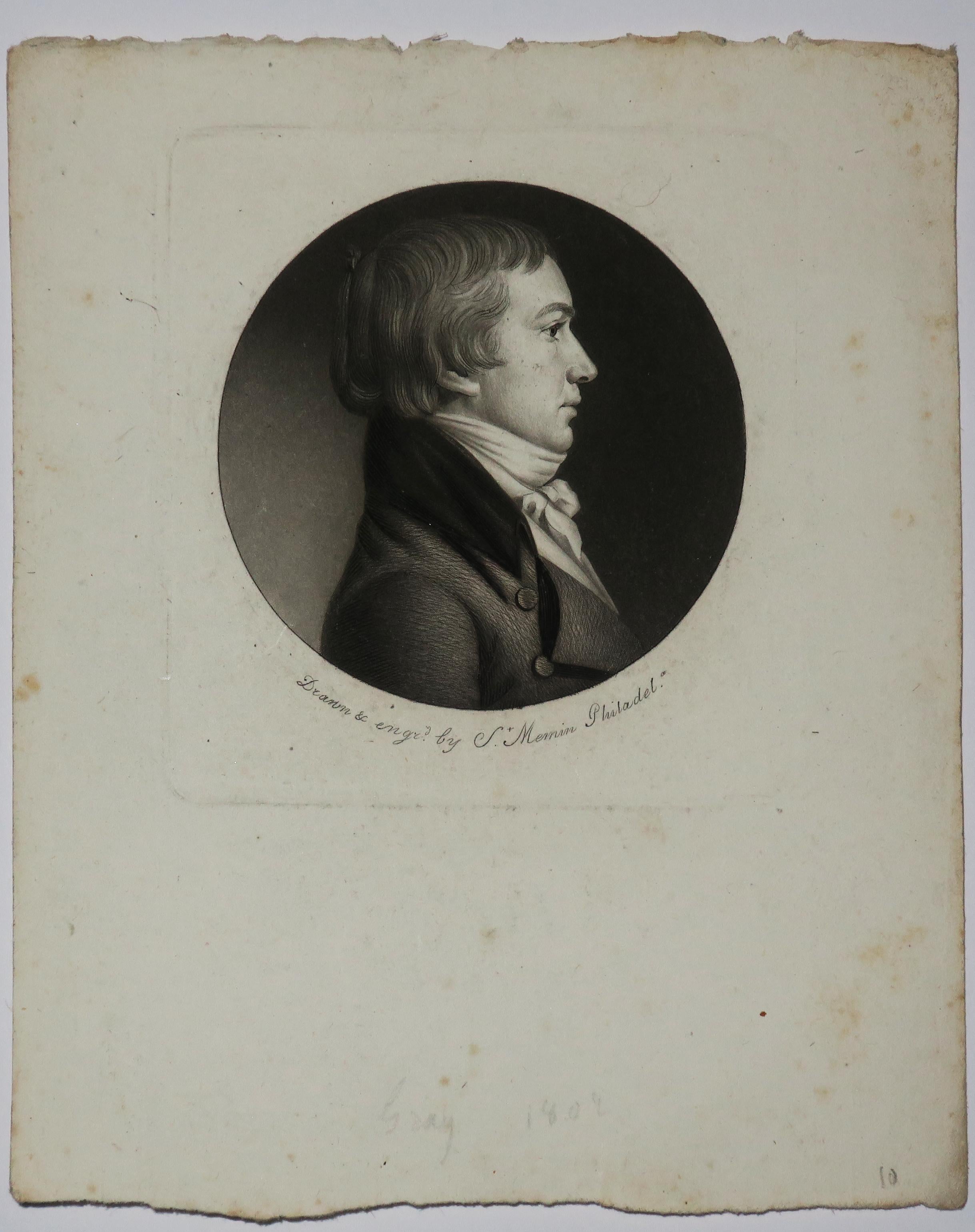Charles Balthazar Julien Fevret de Saint-Memin - Portrait de GRAY For ...