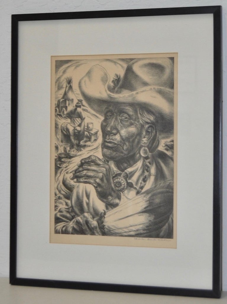 Charles Banks Wilson - Charles Banks Wilson "Old Injun" Pencil Signed ...