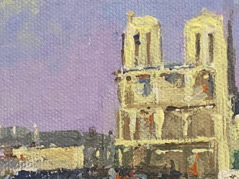 Charles Bertie Hall - Impressionist sketch of a Morning over Notre Dame ...