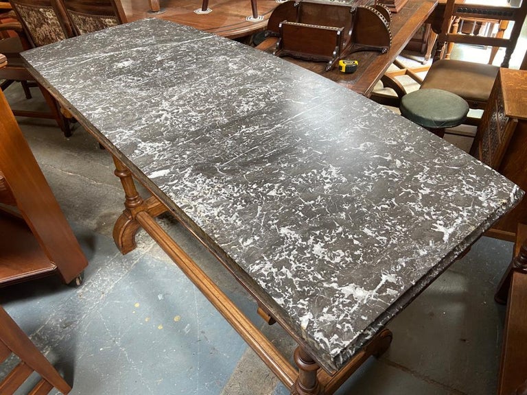 Charles Bevan, Attri. A Gothic Revival Oak Library or Sofa Table with ...